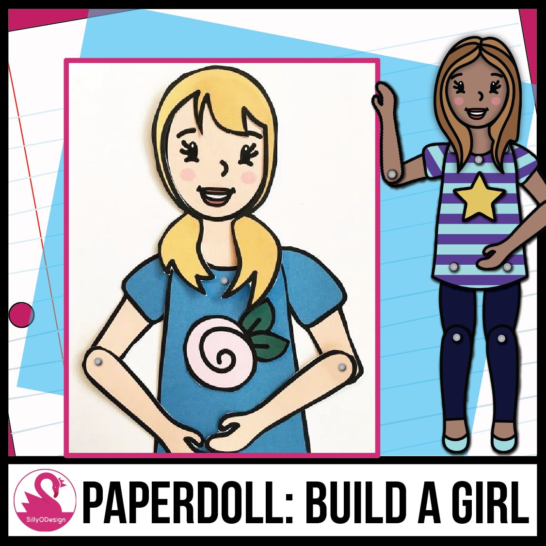Paper Doll Craft: Make a Movable Girl Doll - Etsy