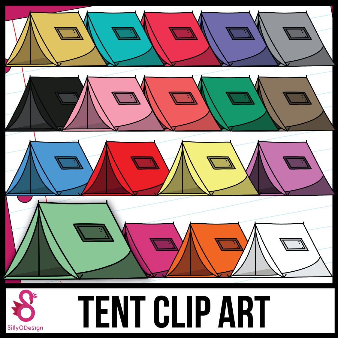 Red Camping Tent Clipart