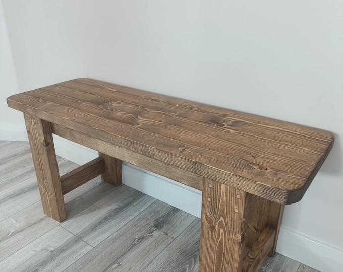 Vintage Rustic Small Wooden Bench, Side Table, Bedside Table, Plant ...