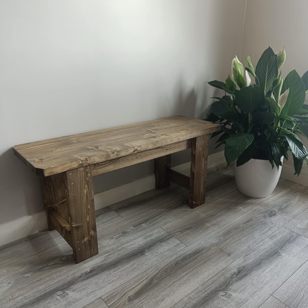 Small Wood Bench - Etsy UK