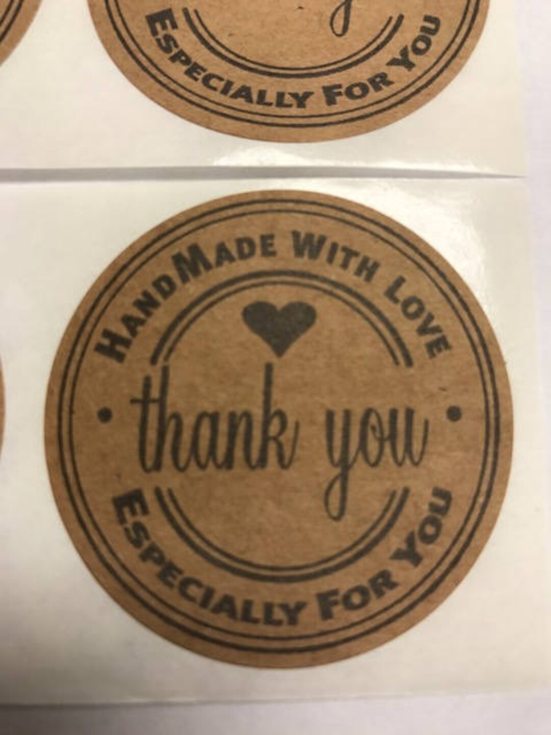100 Natural Kraft Stickers-handmade With Love- Especially for You ...