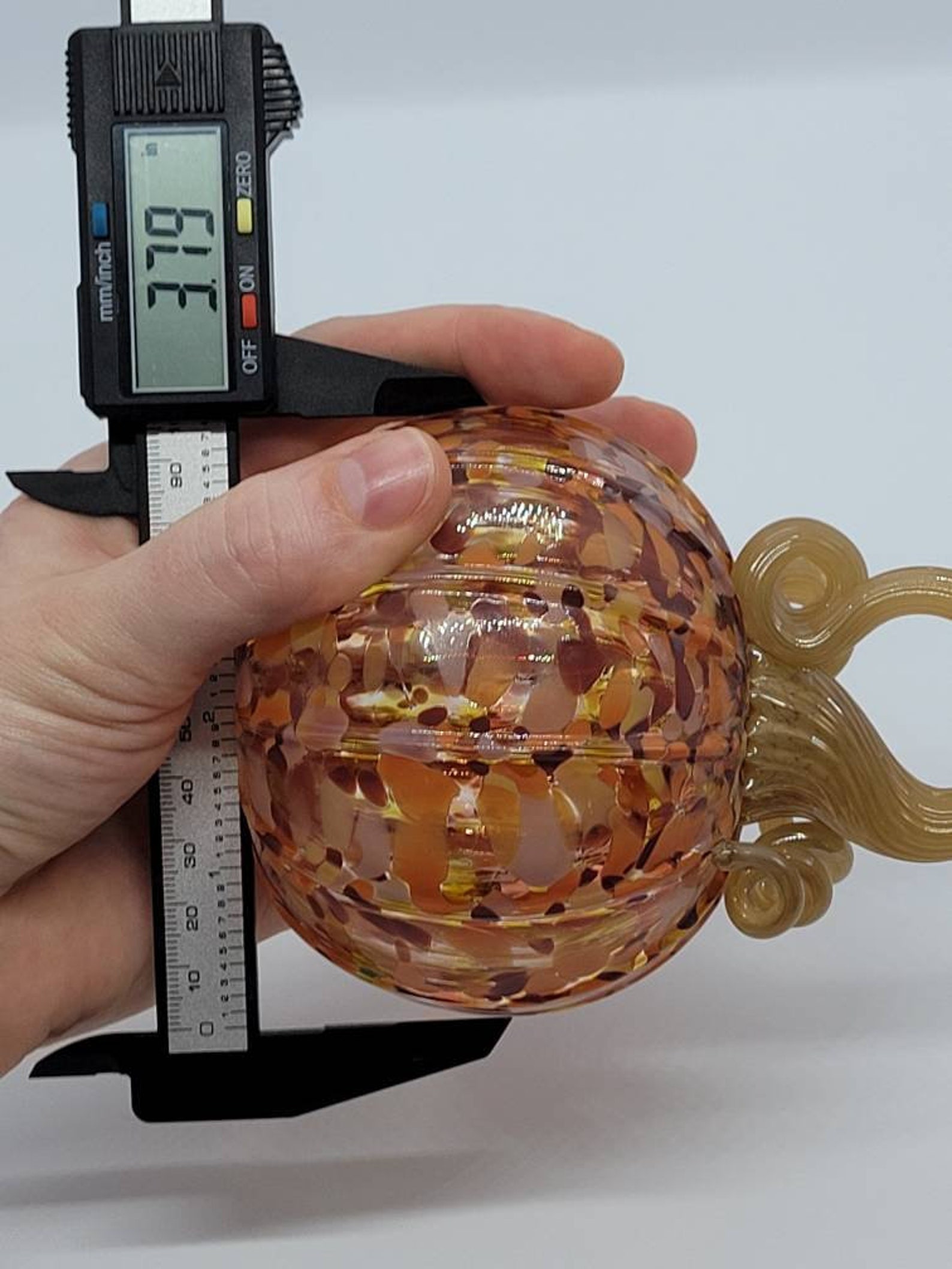 Handmade Blown Glass Pumpkin Fall Spotty Pumpkin With Curly - Etsy