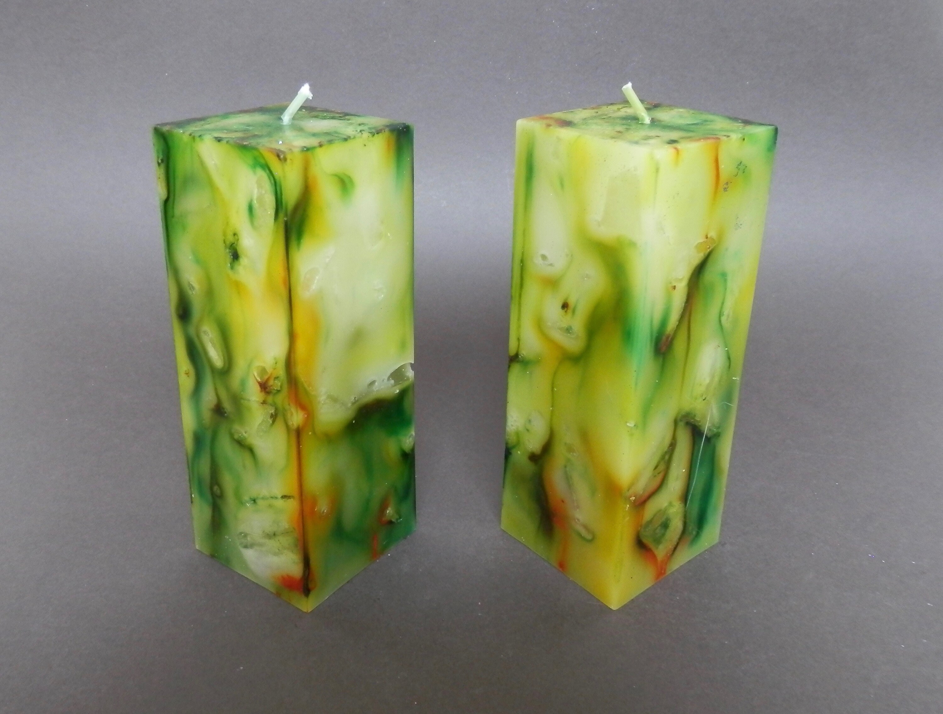 Decorative Candle, Handmade Candle, Green Candle, Square Candle ...