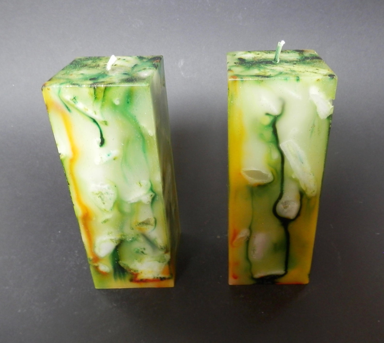 Decorative Candle Handmade Candle Green Candle Square - Etsy