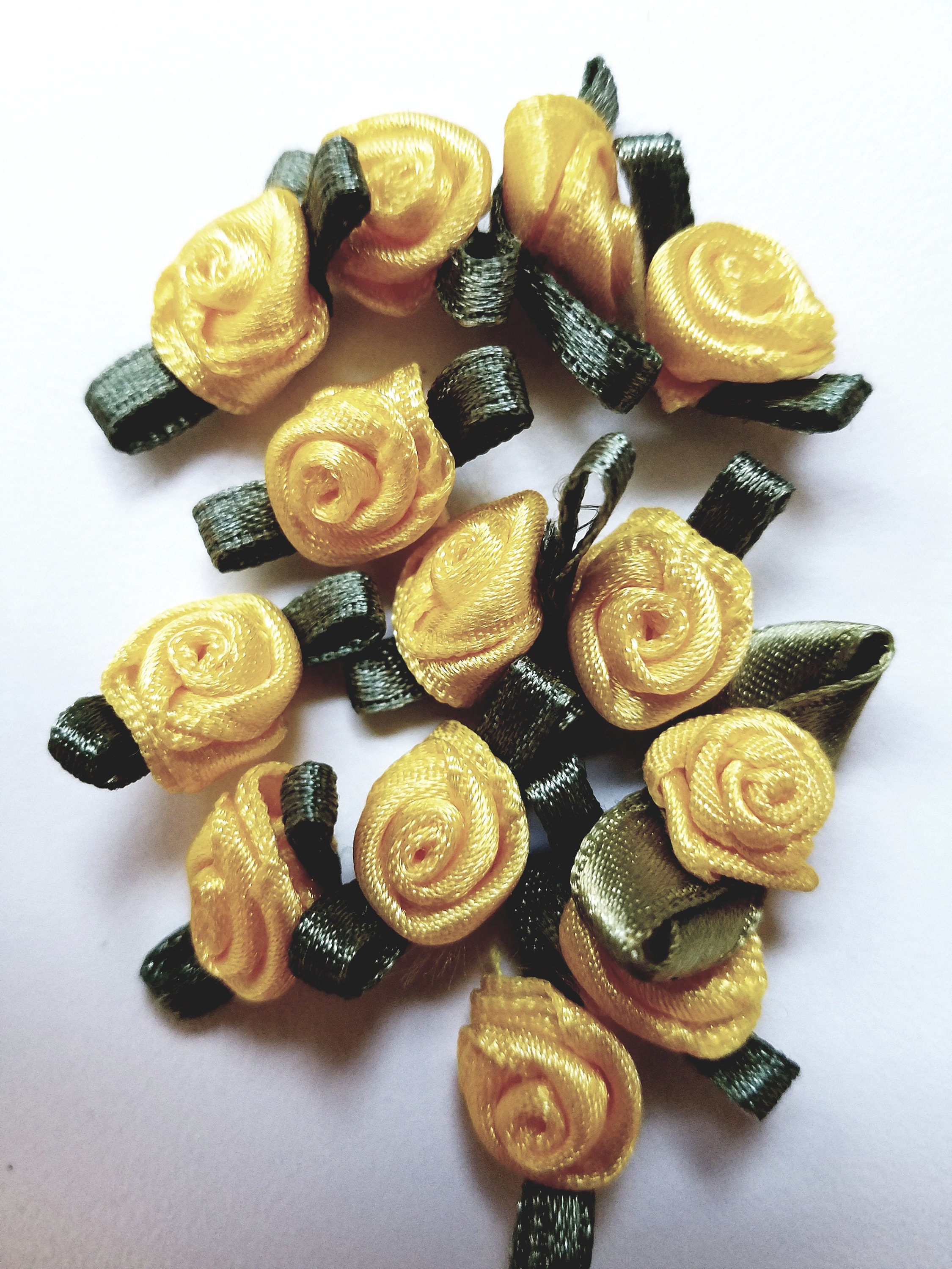 Small Ribbon Roses 5 Pk Offray Satin Rolled Ribbon Rosettes | Etsy