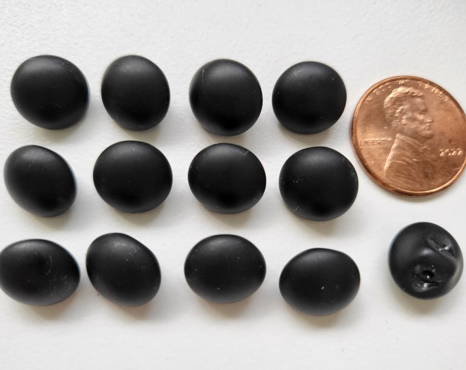 13 Tiny Black Buttons Vintage Half Shank Tunnel 7/16", Use for Doll ...