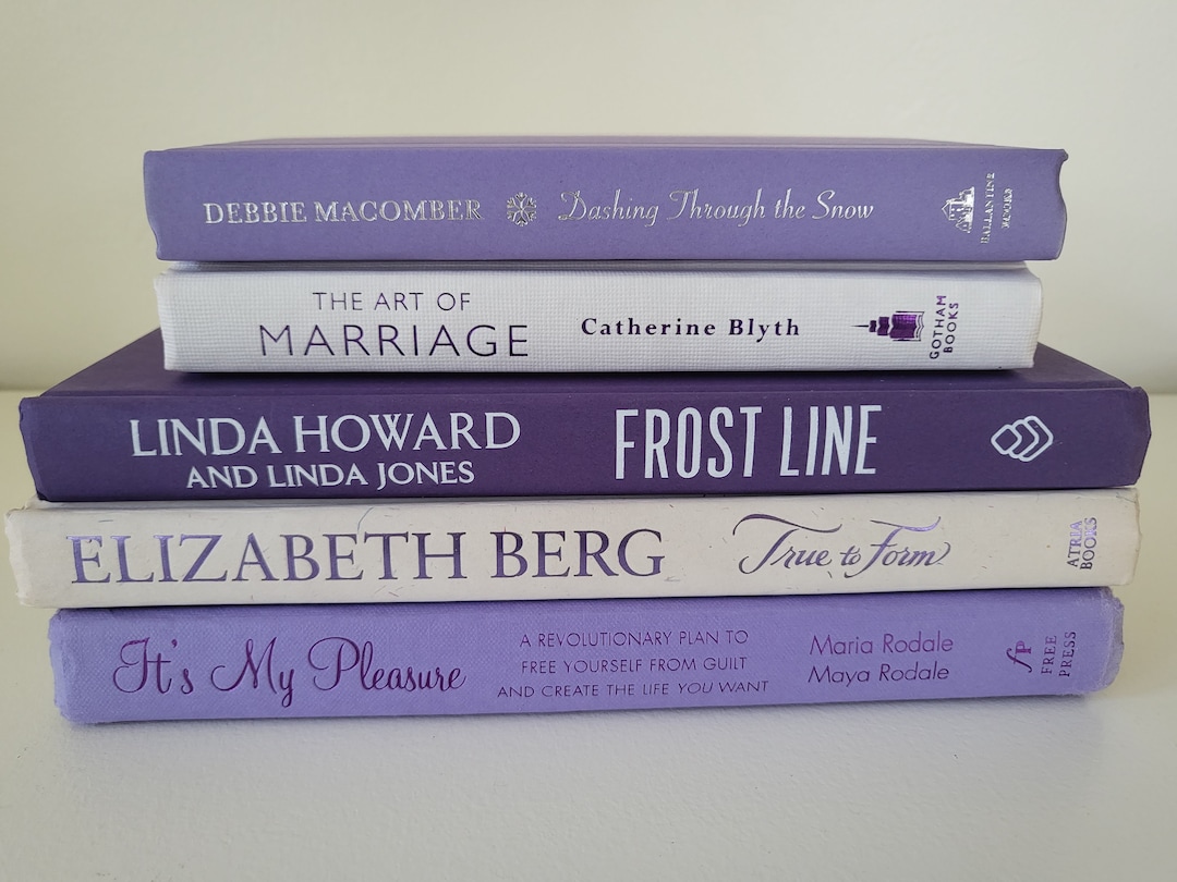 Purple Books & Purple Titles Curated Decorative Bundle for Library ...