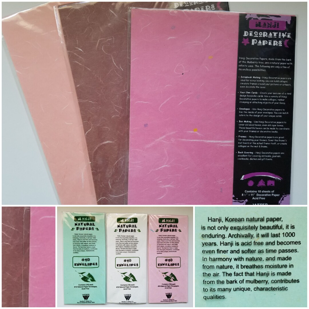 Mulberry Bark Paper Hanji Korean Fiber Texture Decorative Envelopes ...