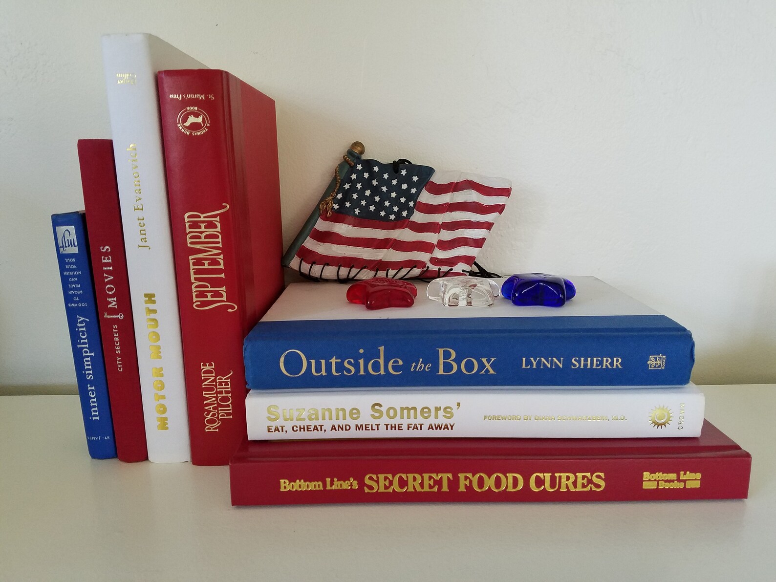 Red White & Blue Books Curated Decorative Bundle Stack for | Etsy