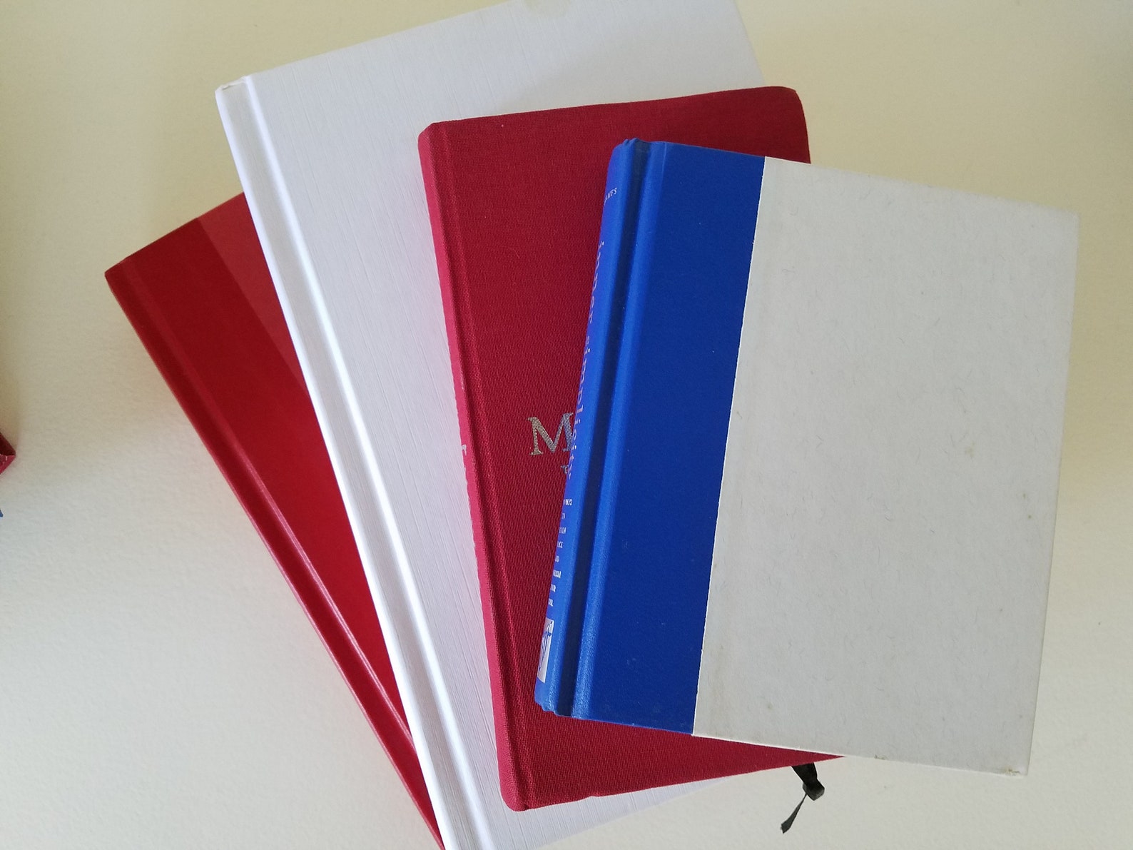 Red White & Blue Books Curated Decorative Bundle Stack for | Etsy