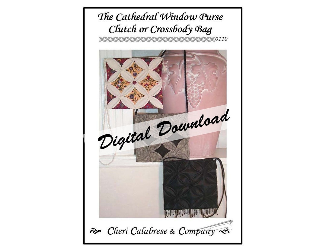 PDF Pattern for Purse, Crossbody Bag in Cathedral Window Quilting, 'use ...