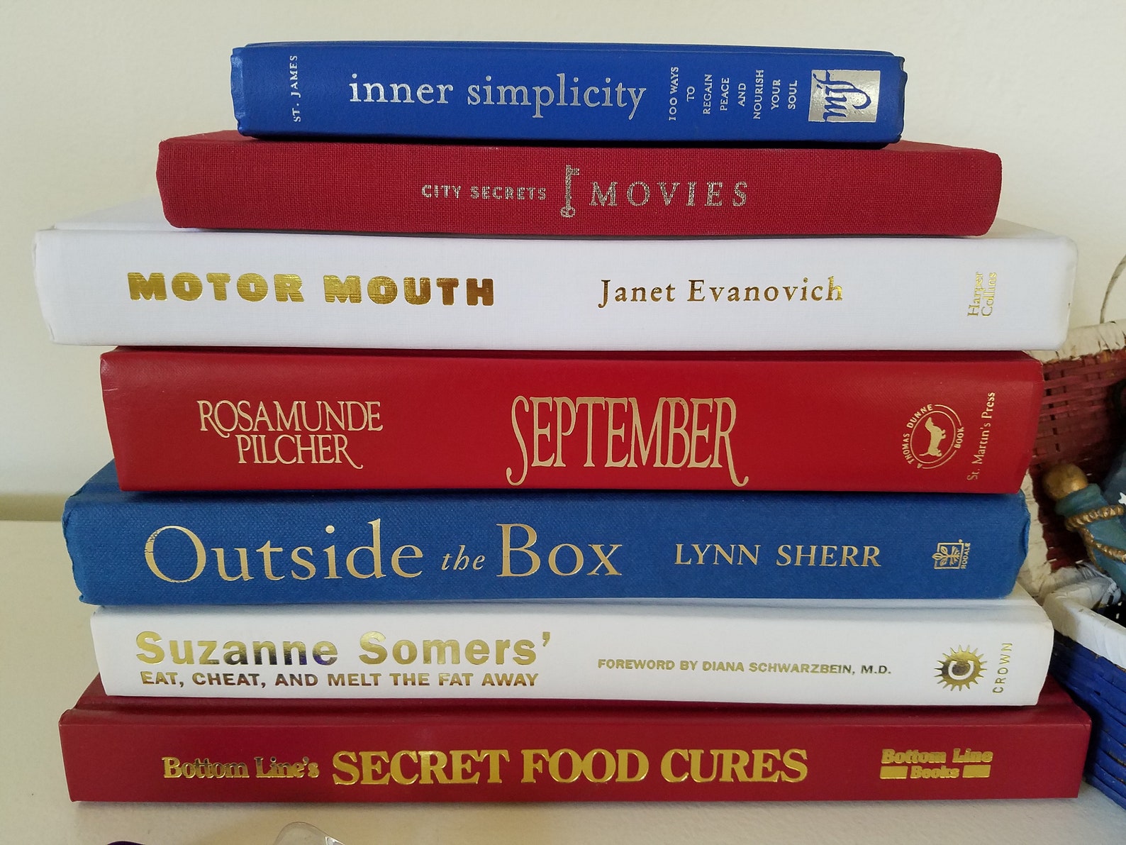 Red White & Blue Books Curated Decorative Bundle for Library, Home ...