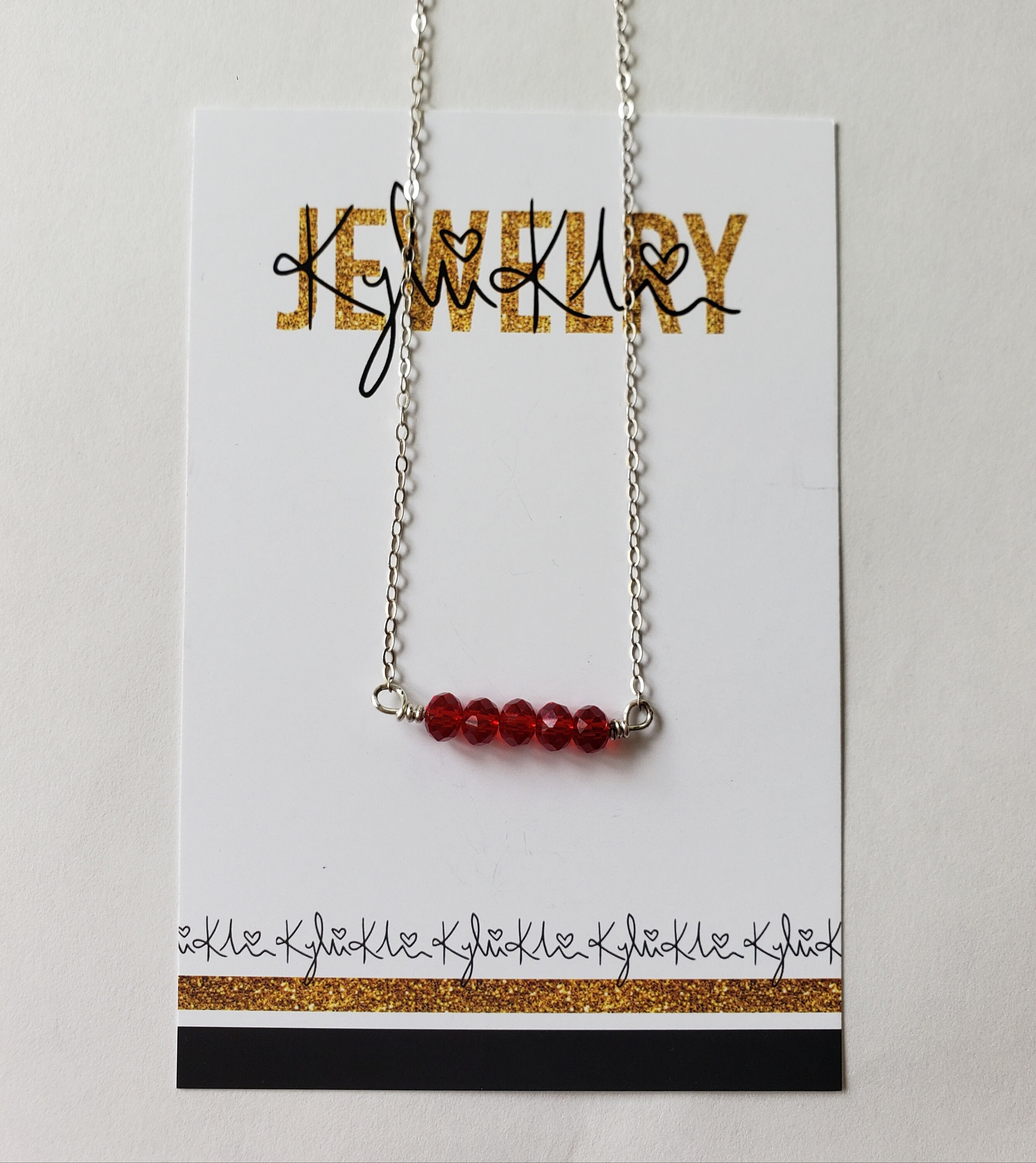 Signature Beaded Line Necklace in Sterling Silver & 14k Gold - Etsy UK