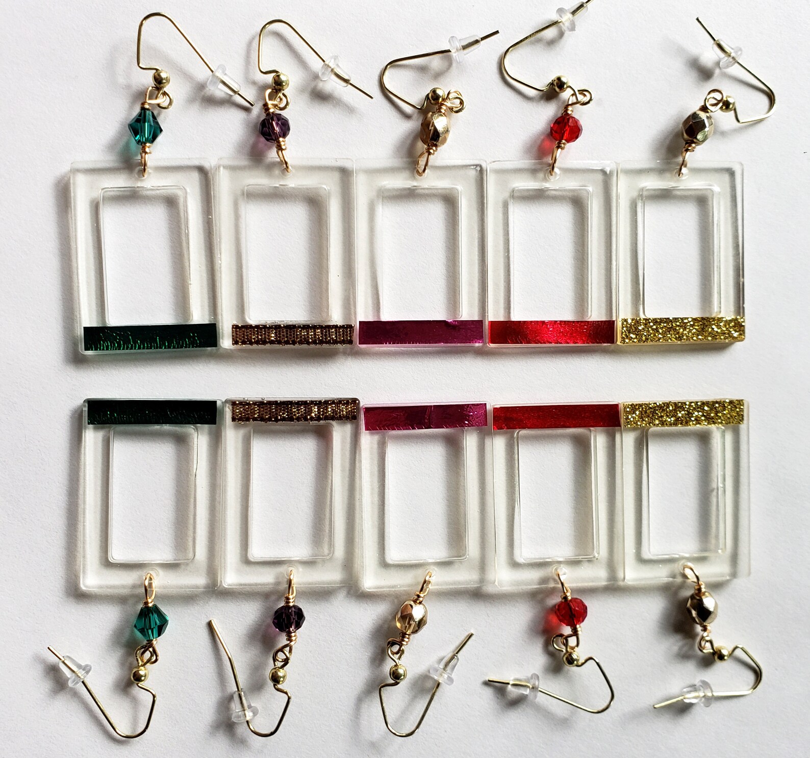 Funky Acrylic Large Rectangle Earrings in Assorted Colors - Etsy