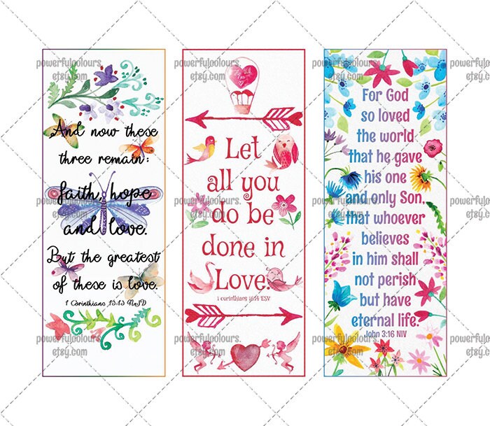 Printable Bible Verses Bookmarks Bible Quotes Wall Art Bible Journaling ...