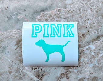 VS Pink Inspired Pink w/ Dog Vinyl Adhesive Decal Car | Etsy