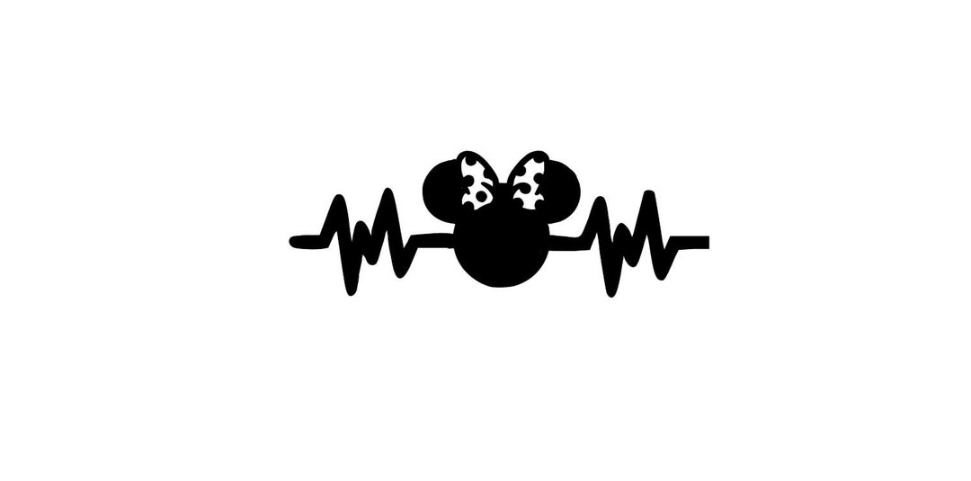 Minnie Mouse Heart Beat Solid Iron on Vinyl Decal Heat Transfer - Etsy
