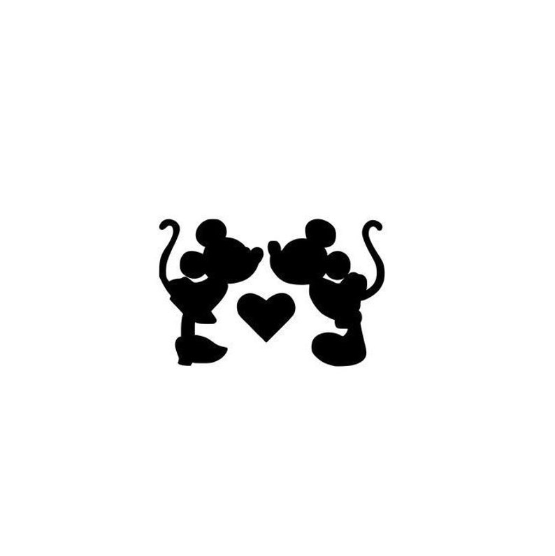 Mickey Mouse Y Minnie Mouse En El Amor Vinilo Calcomanía Etsy España