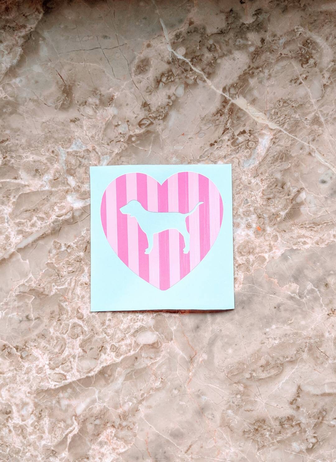 VS Pink Dog Heart Vinyl Adhesive Decal Car Decal Window | Etsy