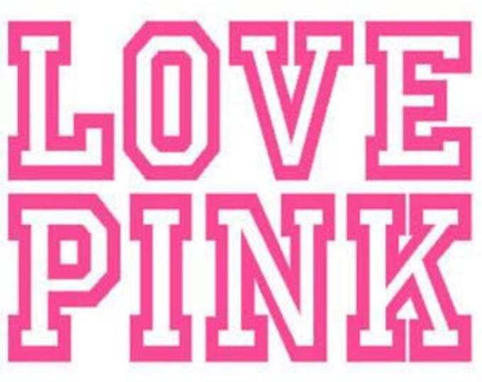 VS LOVE PINK Iron-on Vinyl Decal Heat Transfer | Etsy