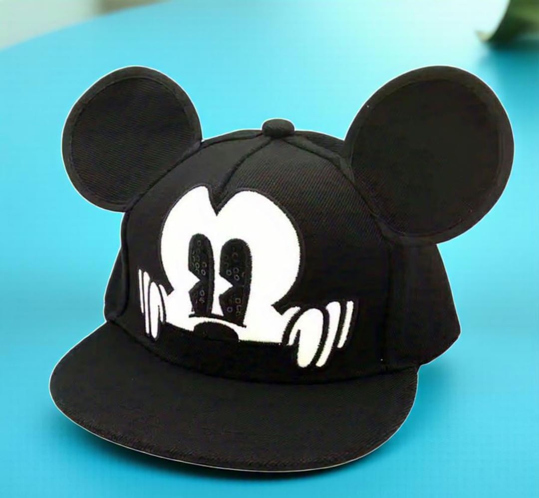 Toddler Embroidered Mickey Mouse Hat With Mickey Ears and Sequin Eyes ...