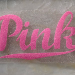 VS Pink Cursive Inspired Iron on Vinyl Decal Heat Transfer - Etsy