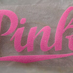 VS Pink Cursive Inspired Iron on Vinyl Decal Heat Transfer - Etsy