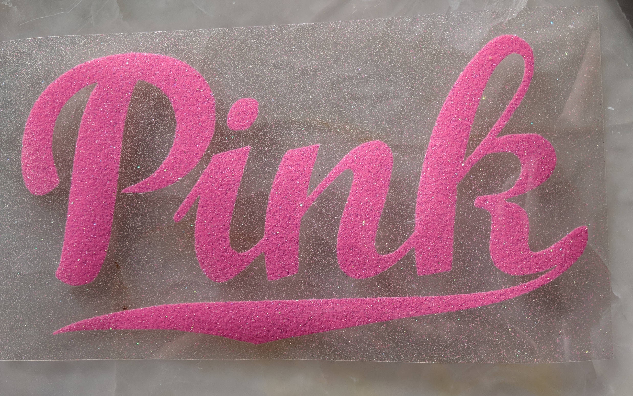 VS Pink Cursive Inspired Iron on Vinyl Decal Heat Transfer | Etsy Australia