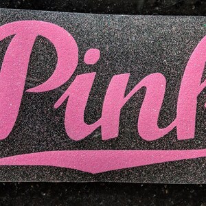 VS Pink Cursive Inspired Iron on Vinyl Decal Heat Transfer - Etsy