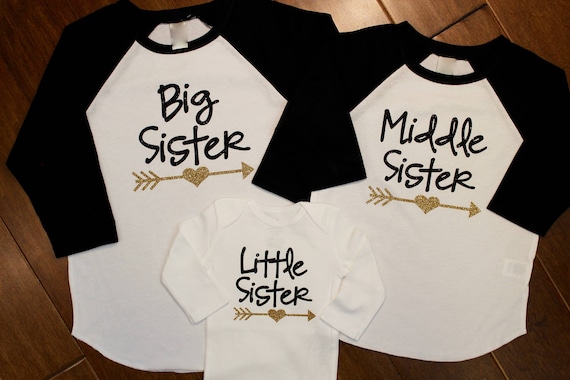 Big Sister Shirt Middle Sister Shirt Little Sister Big | Etsy