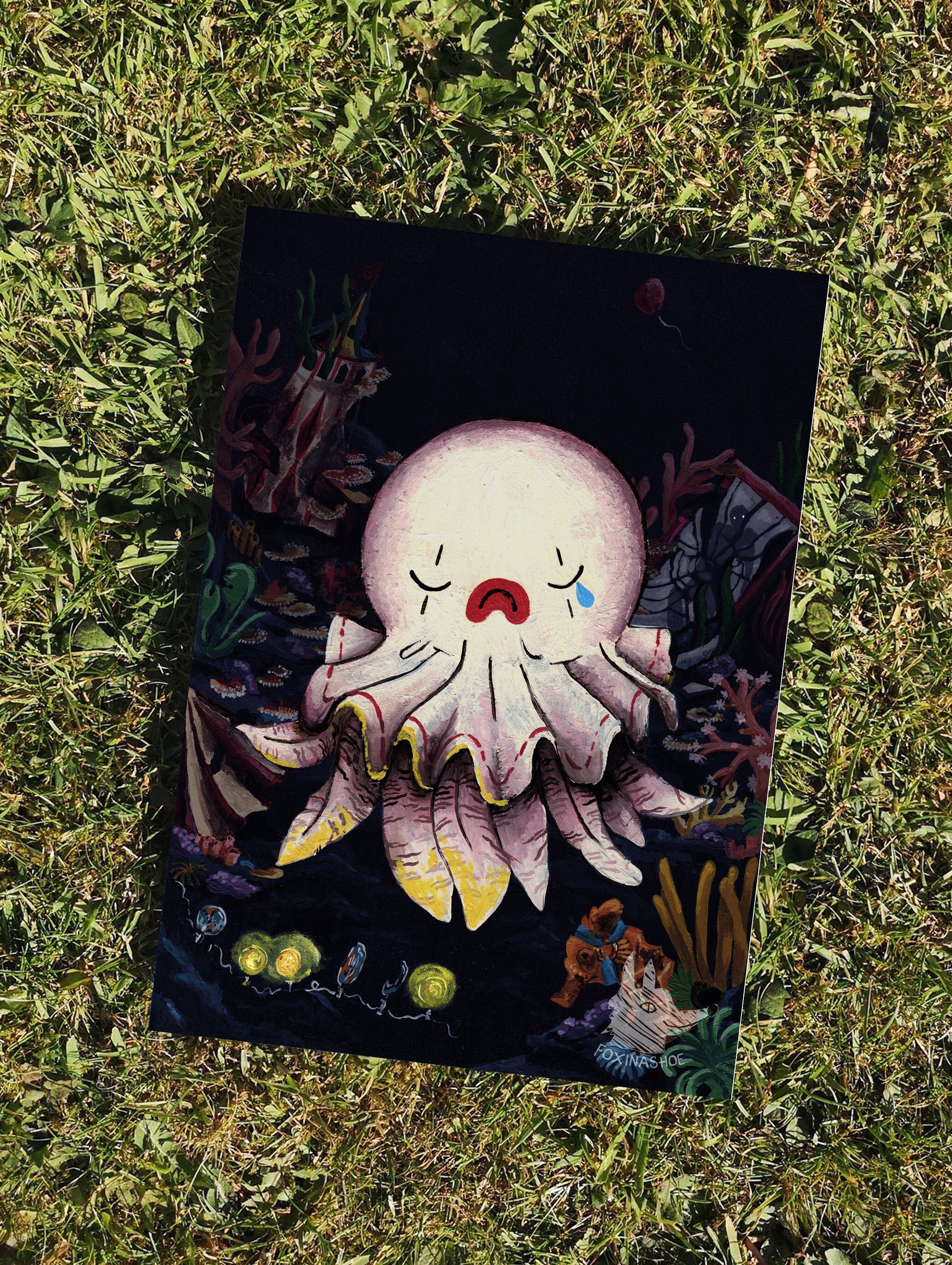 Clarence the Crying Clown Jellyfish A4 Print Art Illustration - Etsy