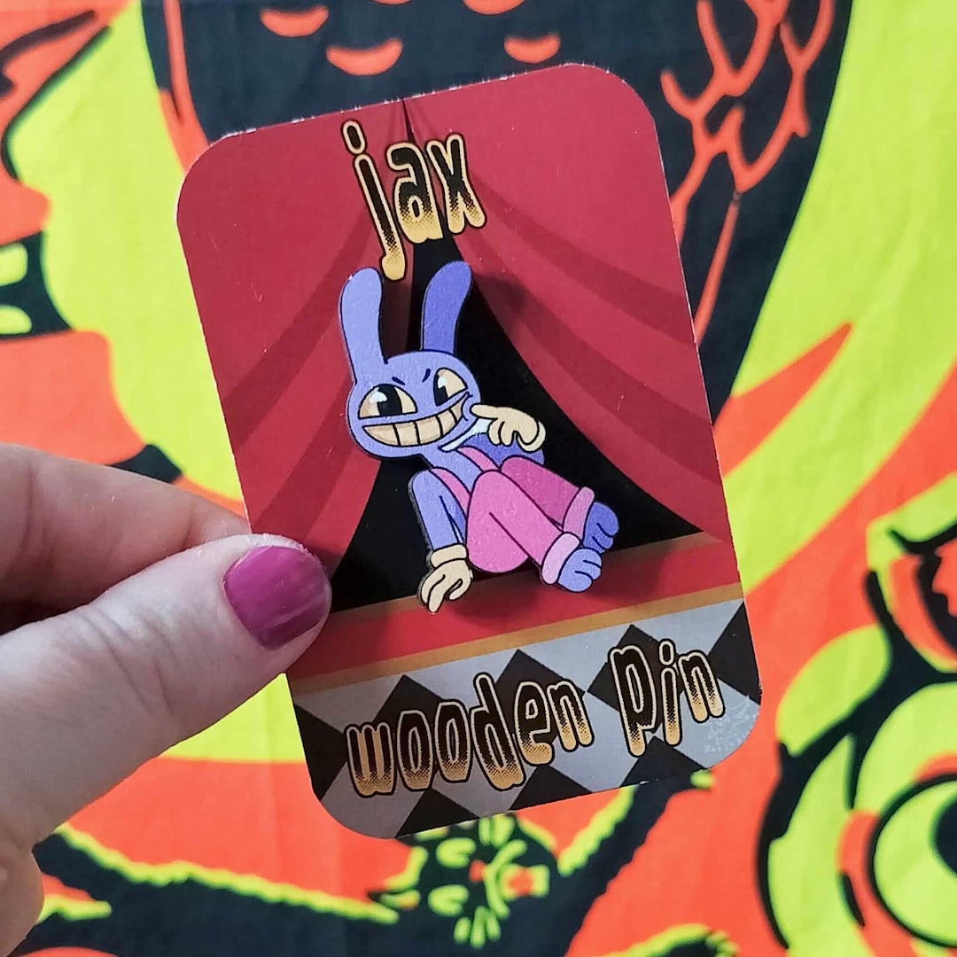 The Amazing Digital Circus Jax Bunny Rabbit Wooden Pin Badge Button ...
