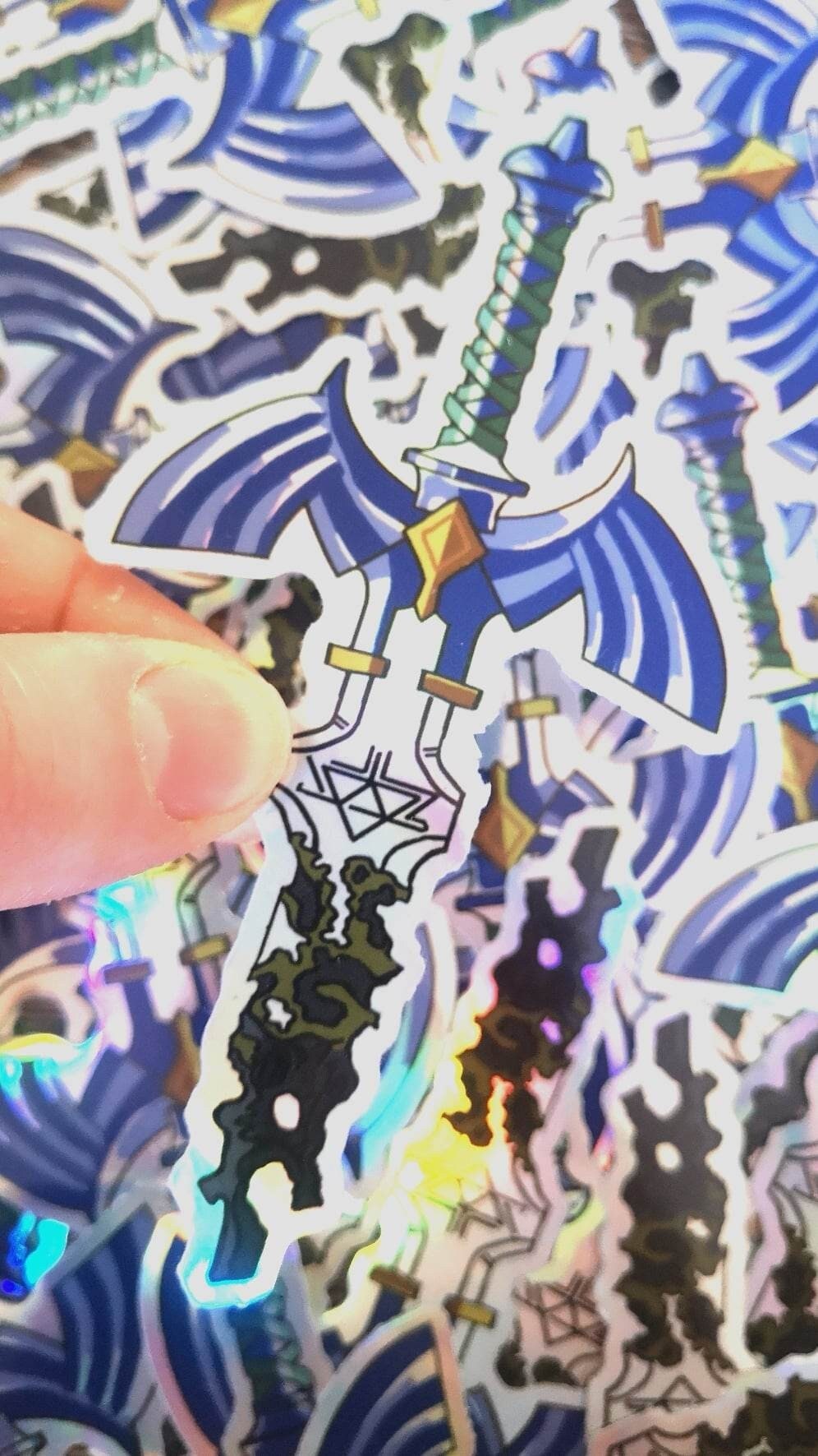 HOLOGRAPHIC Legend of Zelda Master Sword STICKER Tears of the - Etsy