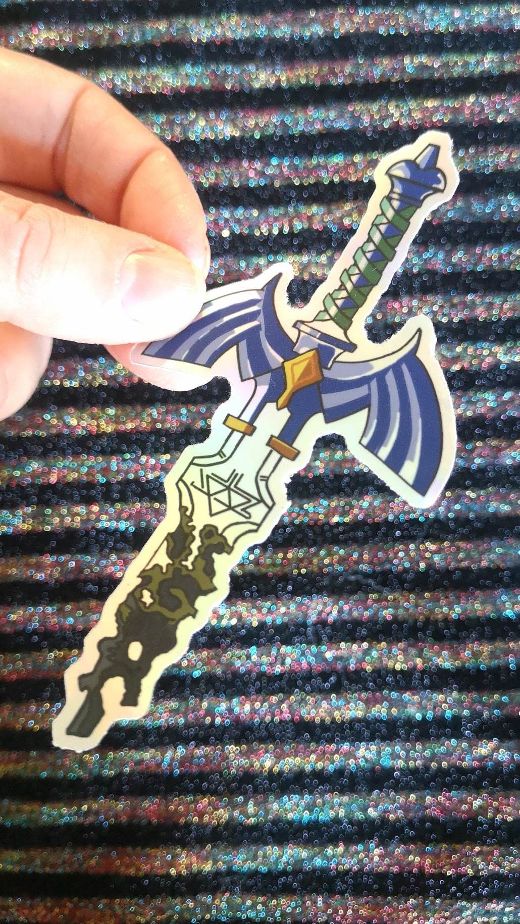 HOLOGRAPHIC Legend of Zelda Master Sword STICKER Tears of the Kingdom ...