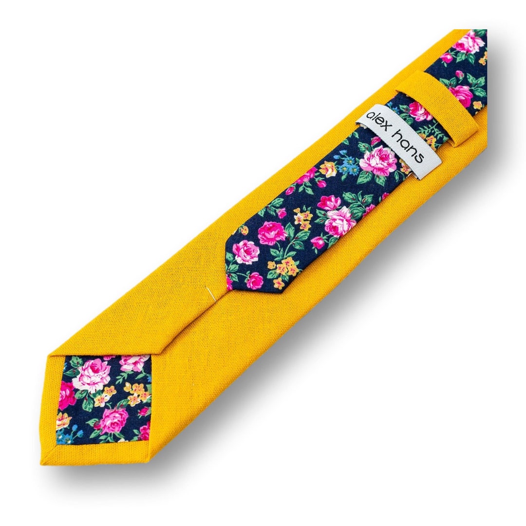 Corbata de hombre mostaza corbata flaca corbata gris - Etsy España