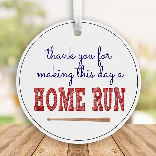 Baseball Thank You Party Tags / Stickers Printable - Etsy