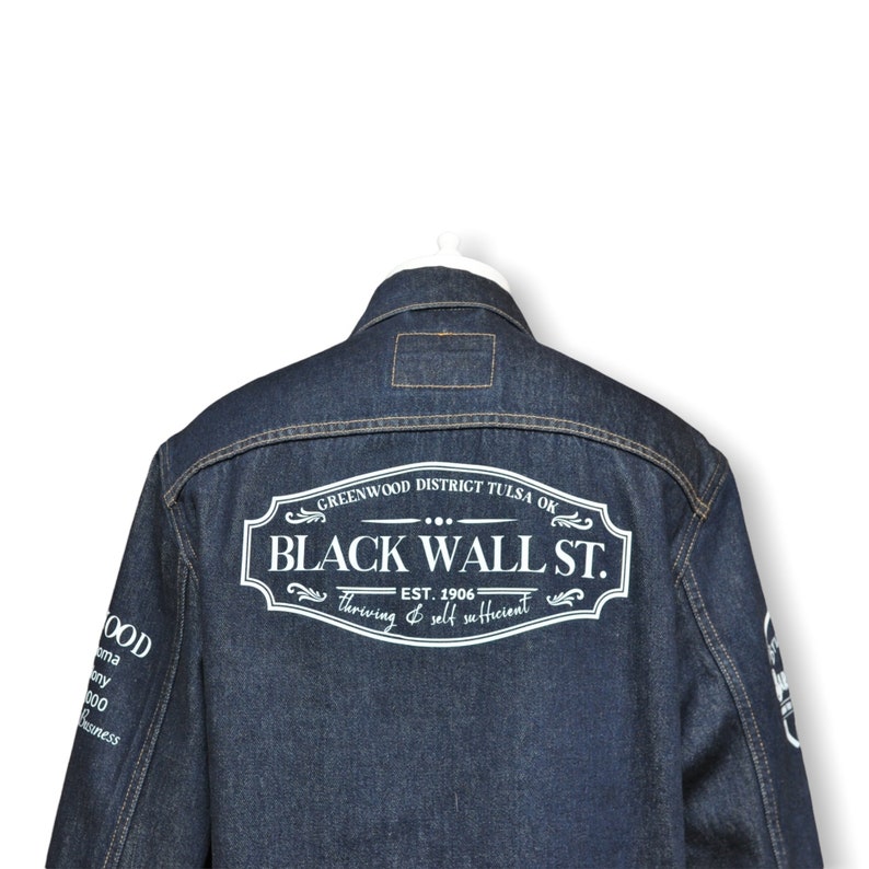 Black Wall Street Tulsa Oklahoma Jean Jacket Black History Tribute ...