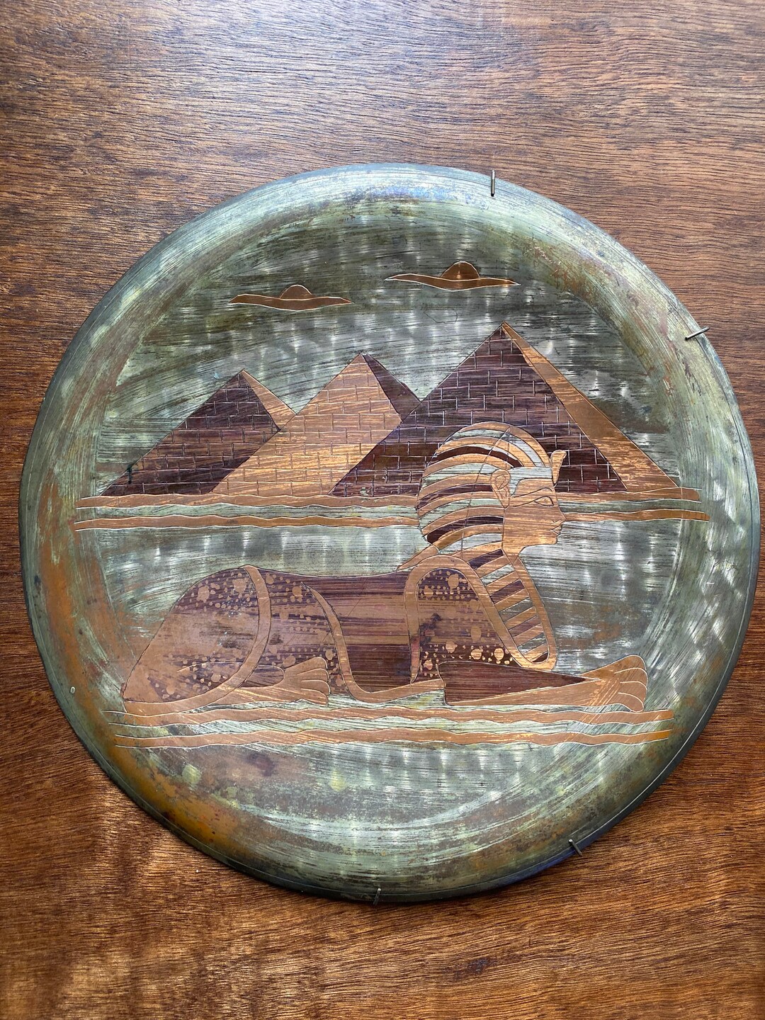 Vintage Egyptian Brass Copper Pyramid Plate 11 - Etsy