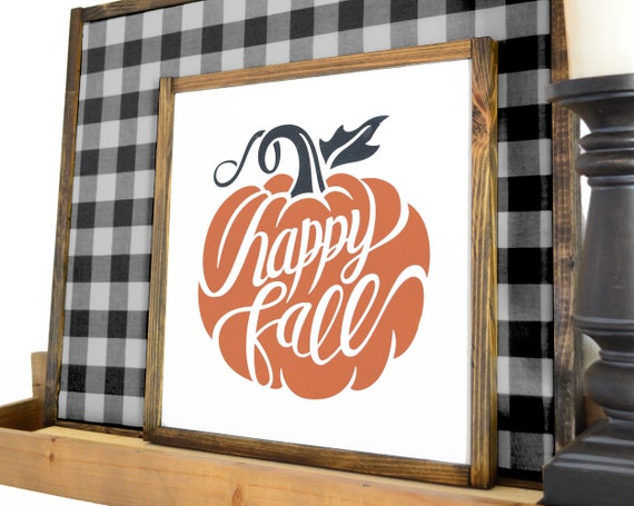Happy Fall Sign Farmhouse Fall Decor Wooden Fall Sign - Etsy