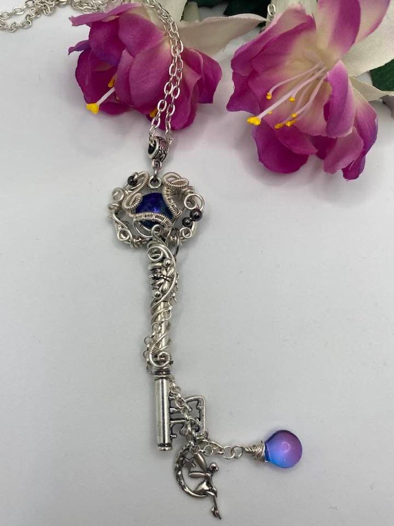 Fairy Realm Key Necklace - Fairy Realm - Heliotrope Swavorski Rivoli ...