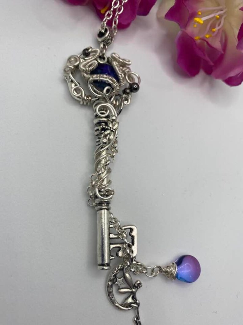 Fairy Realm Key Necklace - Fairy Realm - Heliotrope Swavorski Rivoli ...