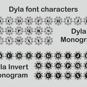 Dyla Monogram Font Duo and Vector Clipart Set, Monogram Letters ...