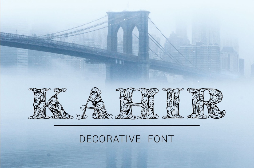 Kahir Font Digital Font Monogram Font Initials Hand Drawn - Etsy