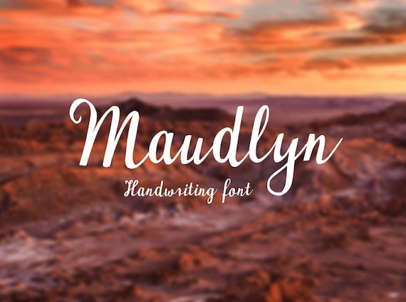 Digital font Maudlyn font handwritten font hand lettered | Etsy