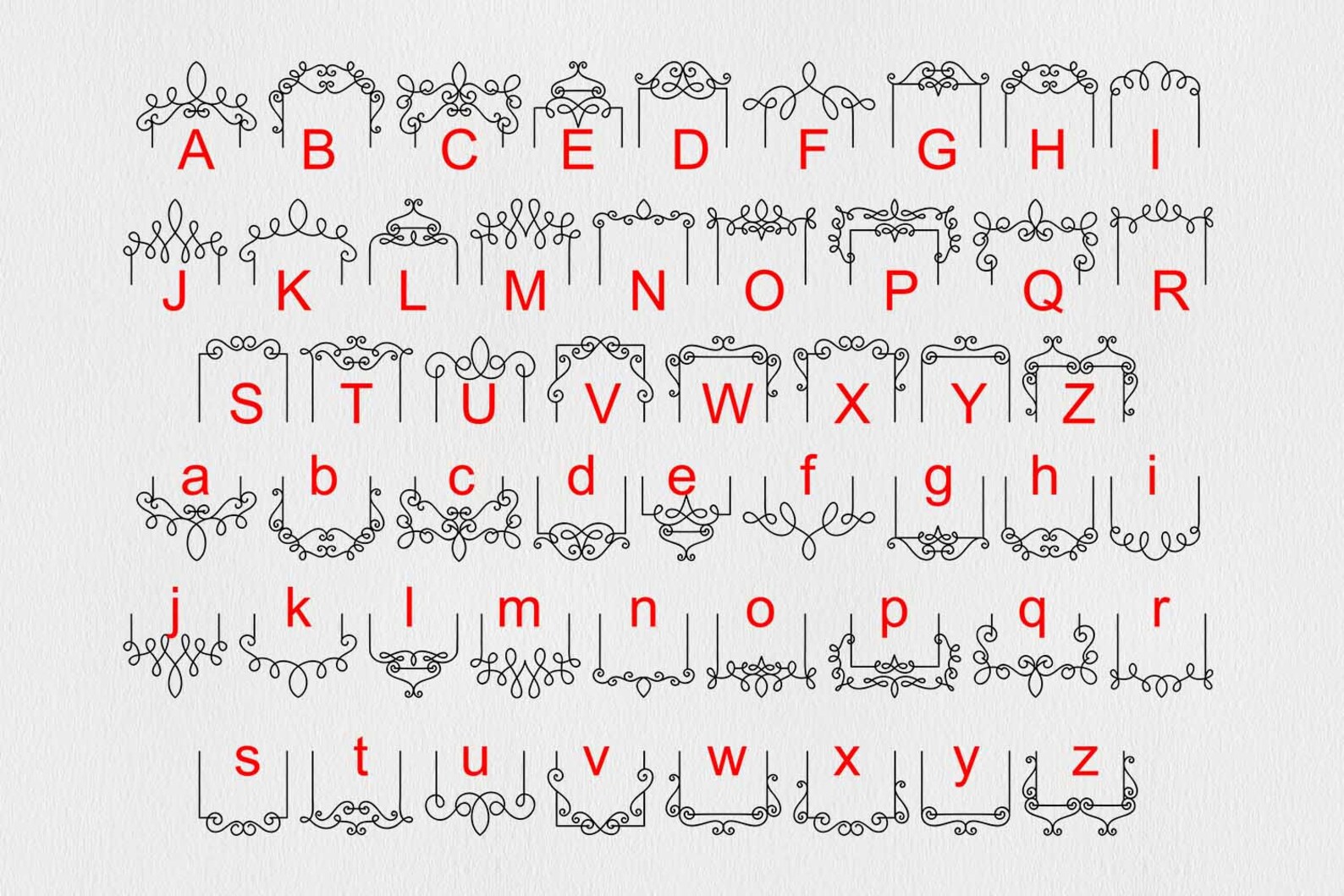 Frame Creator Font and Clipart Set, Png, Svg, Eps, Dxf Files, Font ...