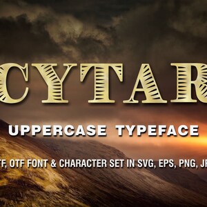 Cytar Font, Ttf, Otf, Svg, Png, Jpg, Eps Files, Bonus Gold Clipart ...
