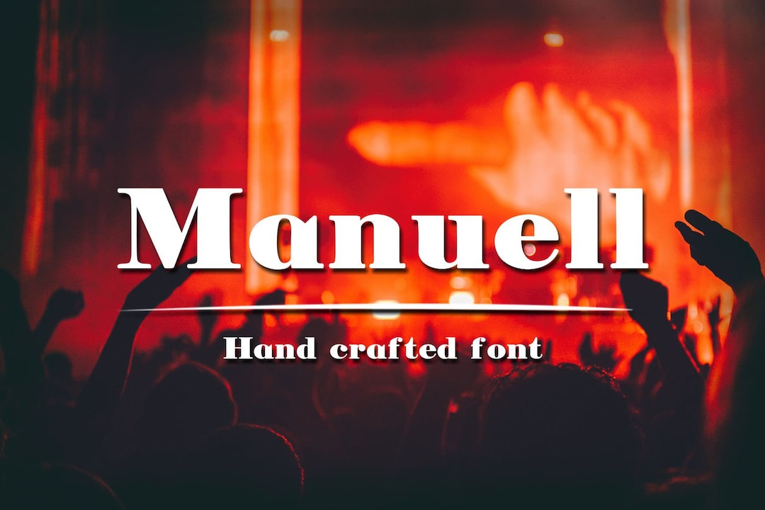 Manuell Font, Hand Crafted Font, Extra Bold Serif Typeface, Hand ...