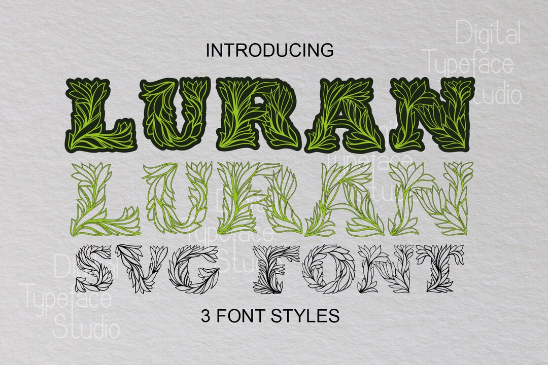 Luran Color SVG Font, Uppercase Font, Commercial Use, Doodle Art, OTF ...