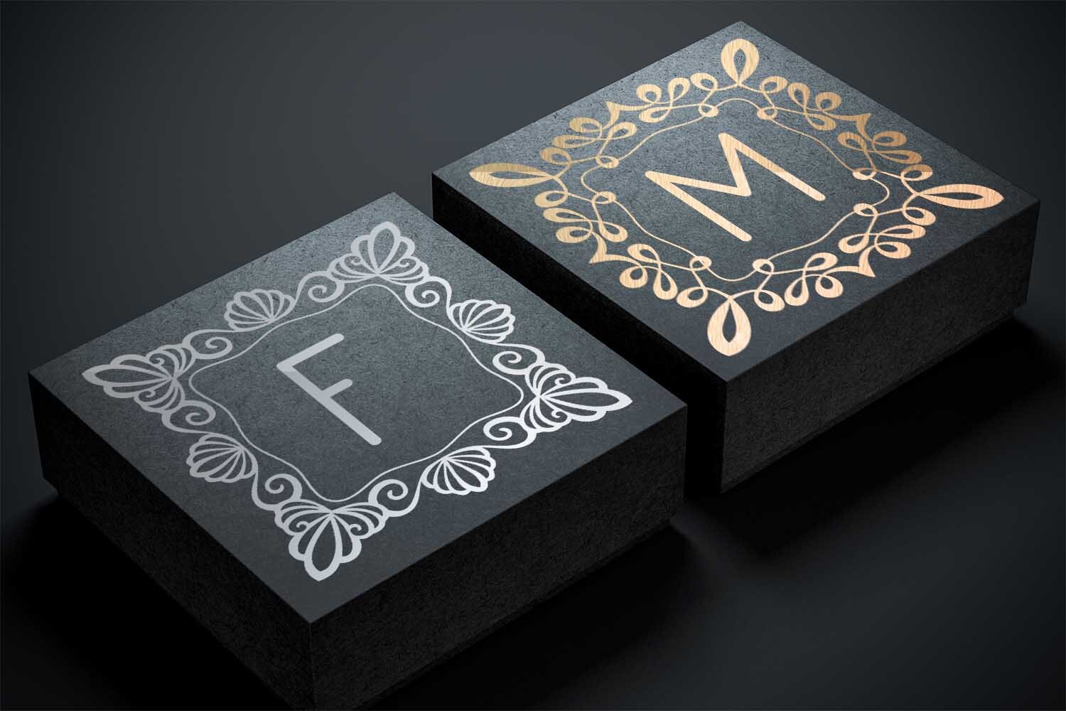 Monogram Frame Dingbat Font and Clipart Set for Logos, Labels ...
