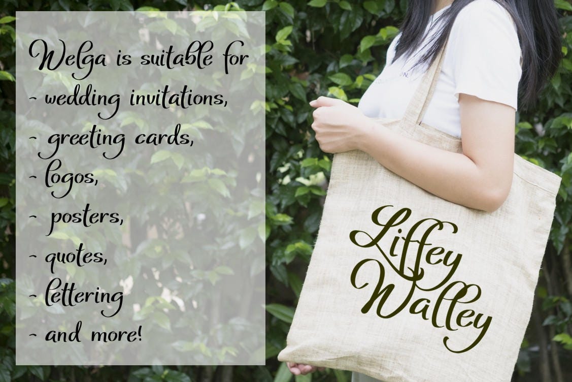 Digital Font, Welga Font, Handwritten Font, Script Font, Hand Lettered Typeface, Commercial Use ...